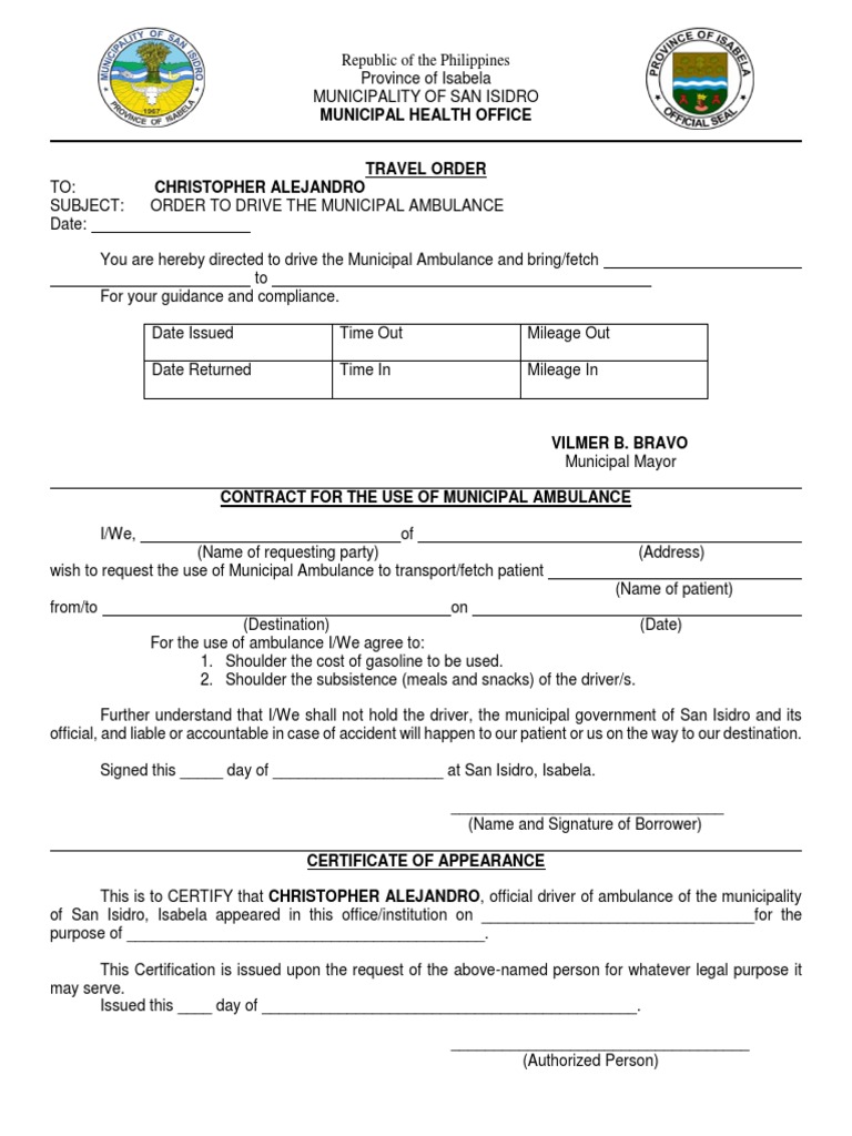 Travel Order | PDF | Government | Business