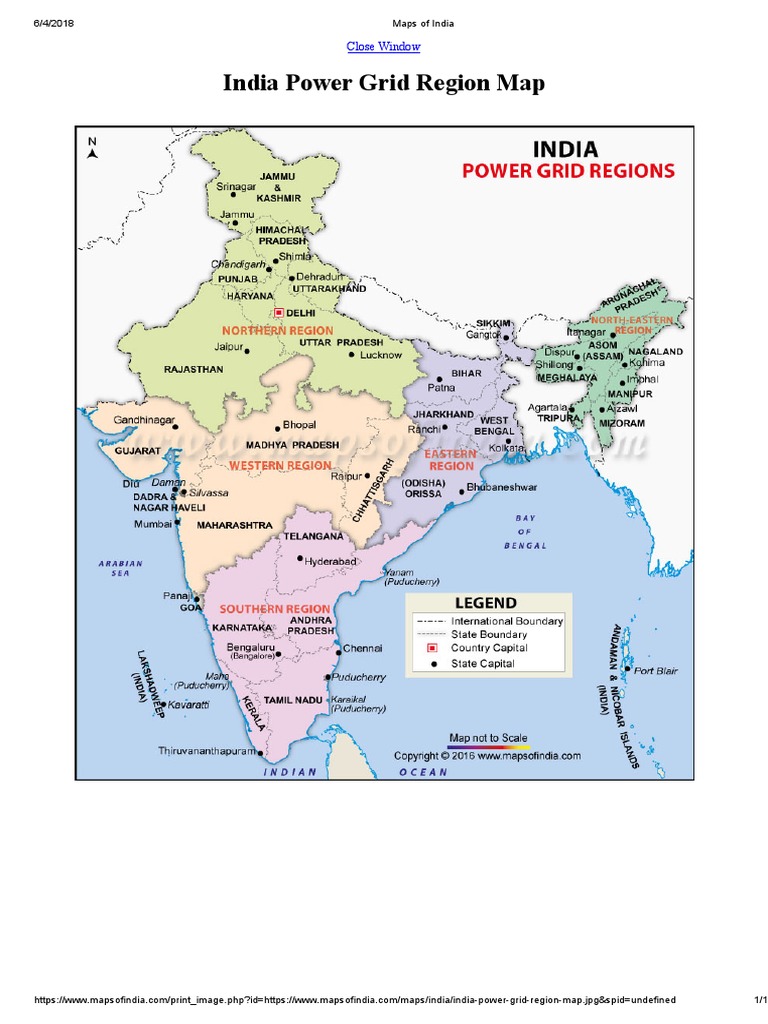 India Power Grid Region Map | PDF | Technology & Engineering