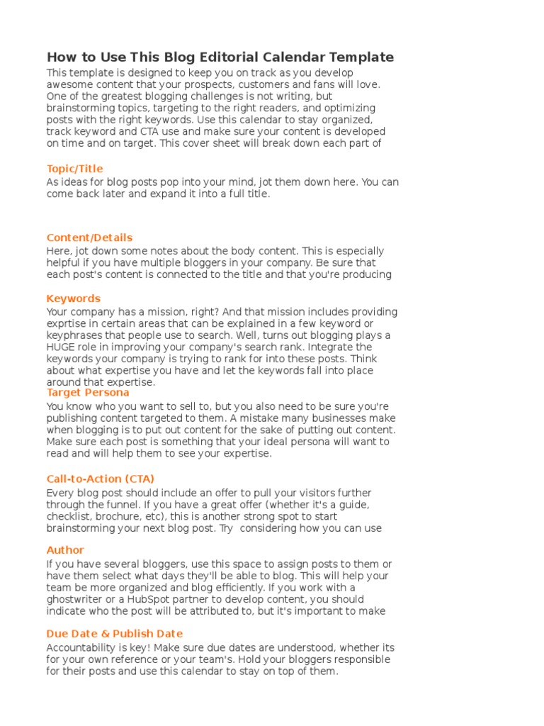 Blog Editorial Template | PDF | Search Engine Optimization | Blog