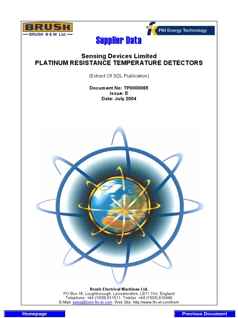 TP0000065 (E) Platinum RTDs PDF | PDF | Temperature | Engineering Tolerance