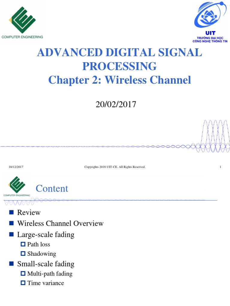Advanced Digital Signal Processing Chapter 2: Wireless Channel | PDF | Signal To Noise Ratio ...
