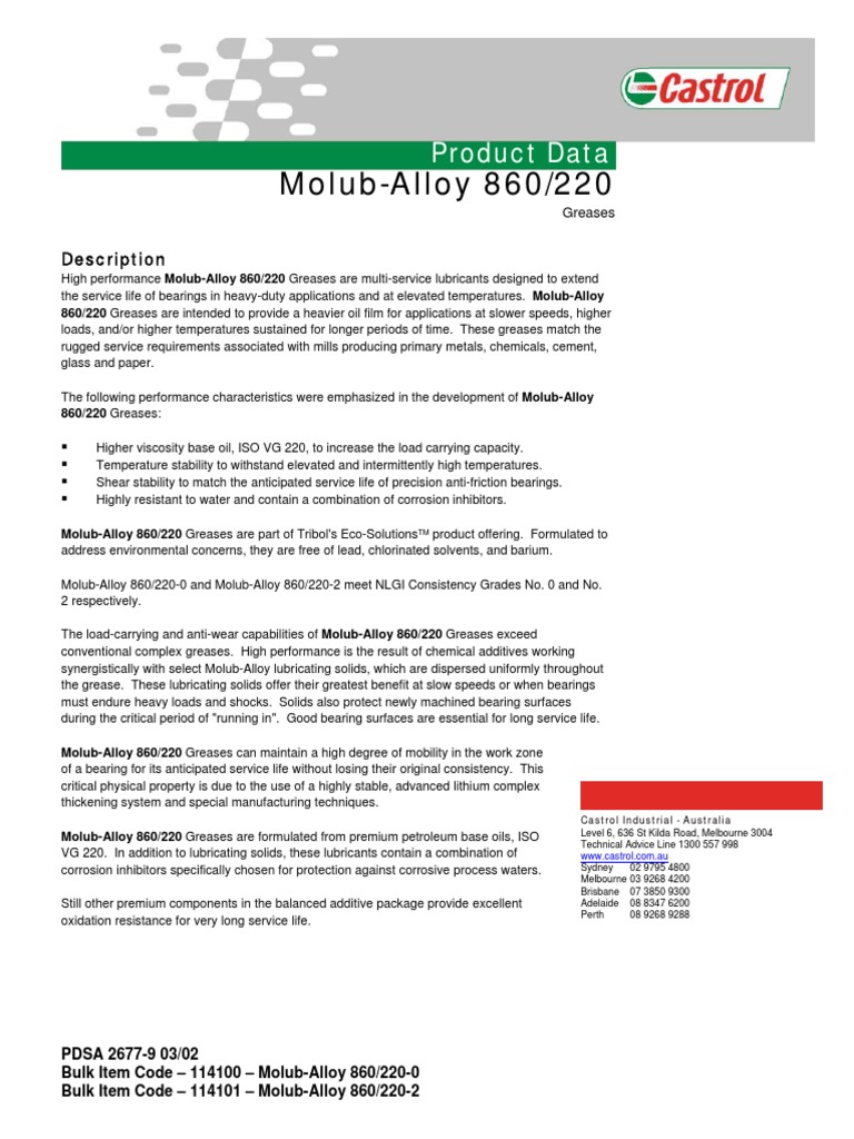 High Performance Greases For Heavy-Duty Applications And Elevated ...