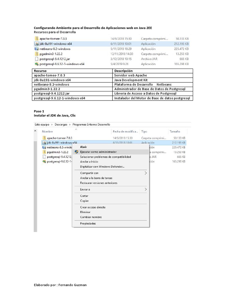 Configurando Ambiente para El Desarrollo de Aplica | PDF | Postgre Sql | Java (lenguaje de ...