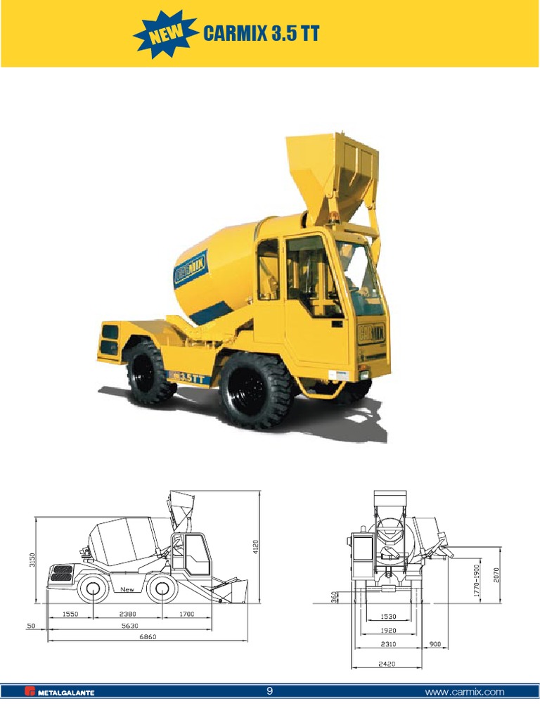 Catalogo Autohormigoneras Carmix 3 5tt | PDF | Direccion | Bomba