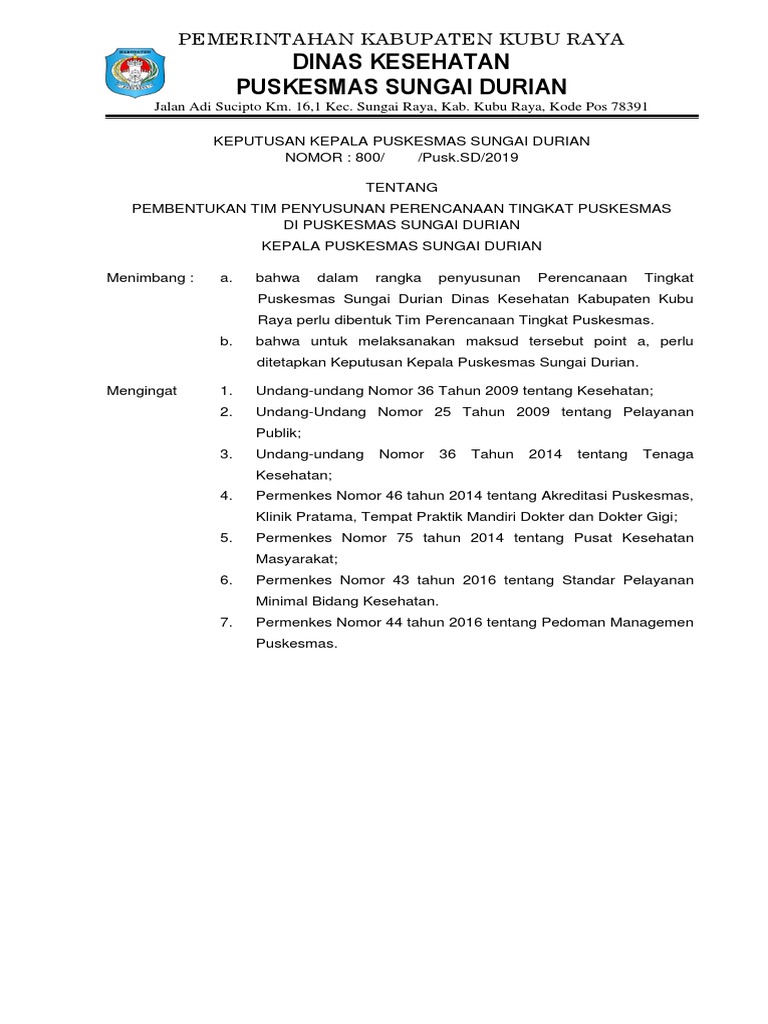 SK Pembentukan Tim PTP - 2019 | PDF | Sains & Matematika