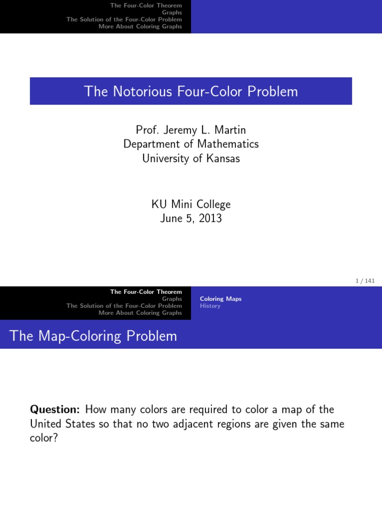 The Notorious Four-Color Problem | PDF | Graph Theory | Vertex (Graph ...