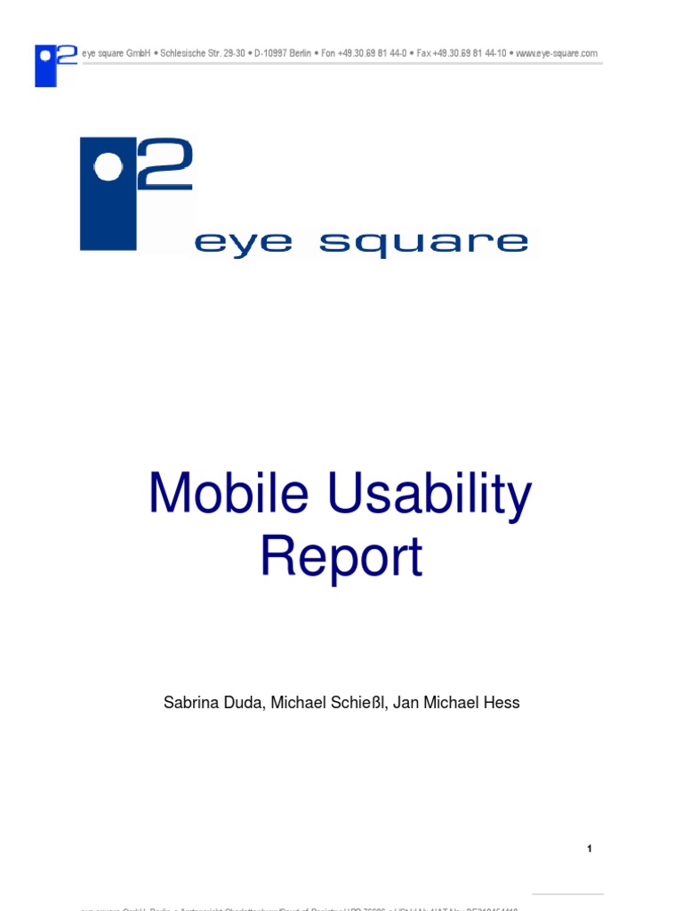 Mobile Usability Eyesquare English | PDF | Usability | Business