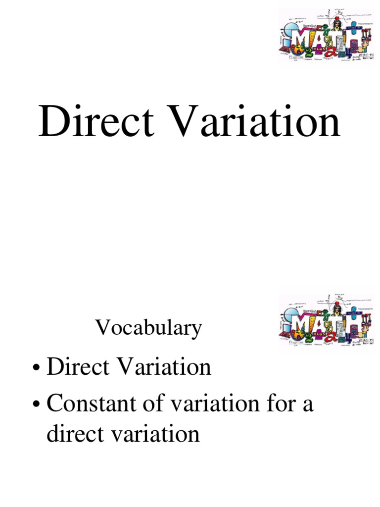 Direct Variation | PDF | Equations | Function (Mathematics)