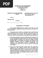 Demurrer To Evidence - Sample | PDF | Demurrer | Evidence