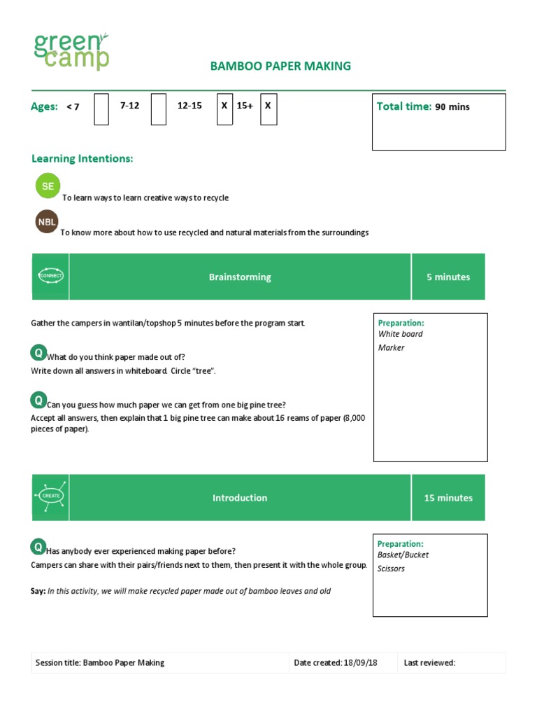 Creative Recycling: An Introduction to Bamboo Paper Making | PDF ...