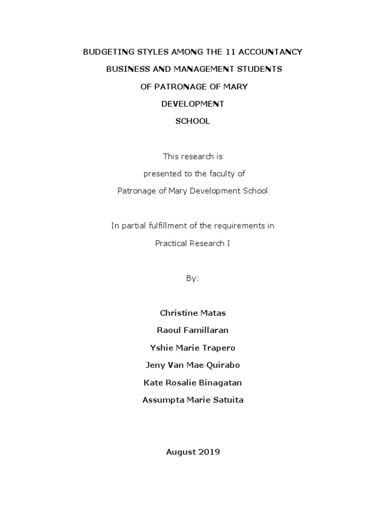 Budgeting Styles Among The 11 Abm | PDF | Utility | Budget