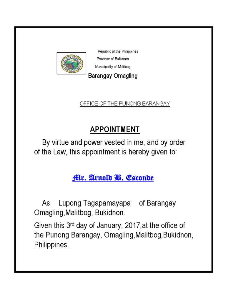 Lupon Appointment | PDF | Justice | Crime & Violence