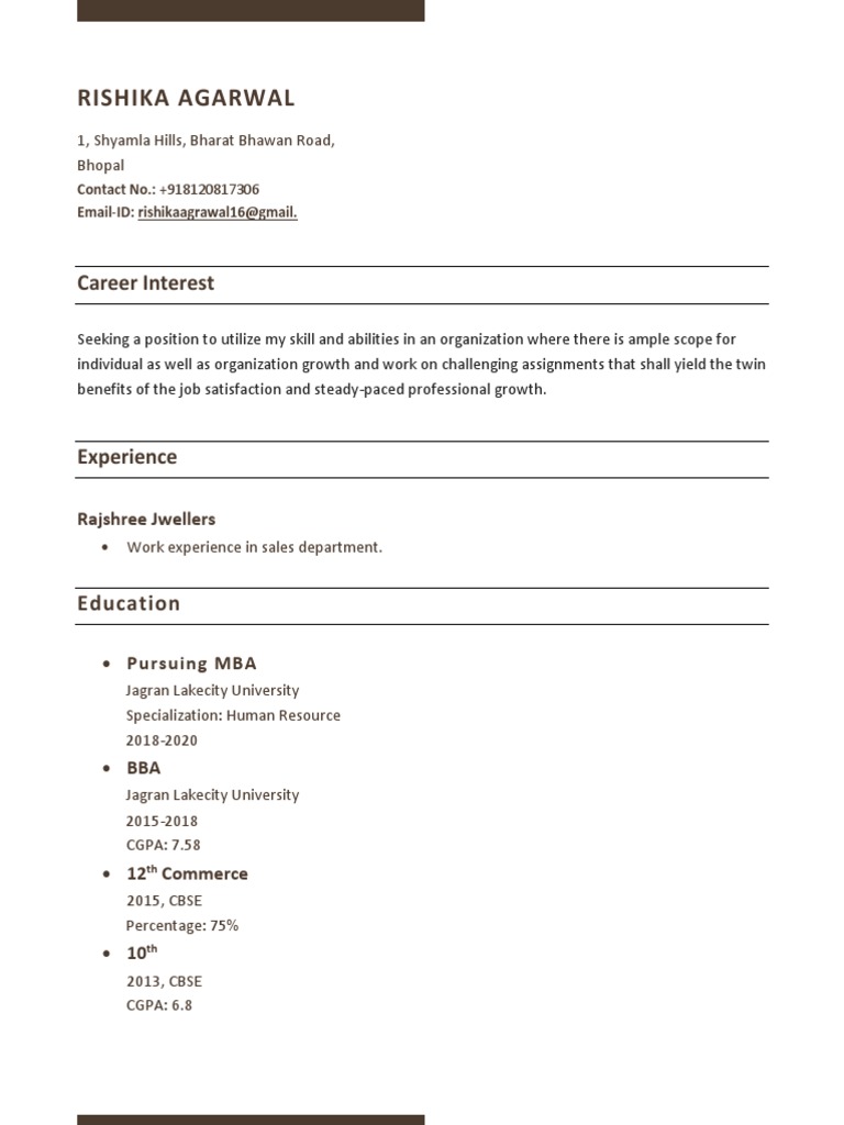 Rishika Agarwal: Career Interest | PDF | Wellness