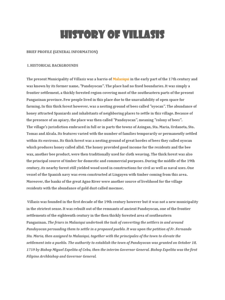 History of Villasis | PDF