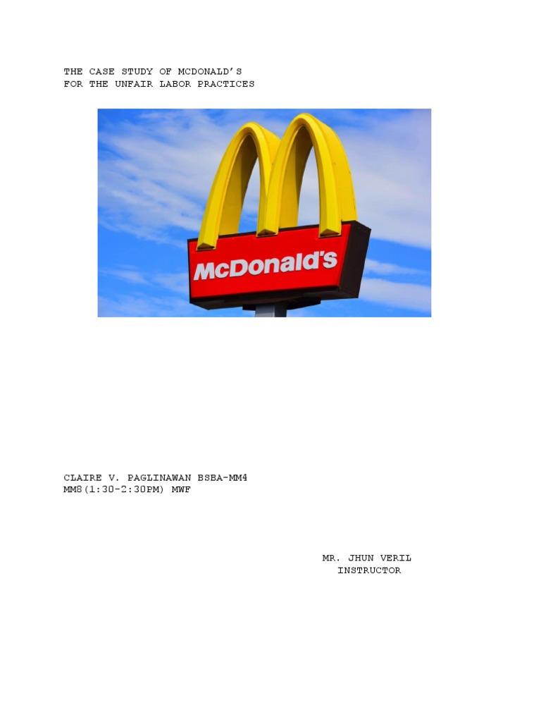The Case Study of Mcdonald | PDF | Mc Donald's | Franchising