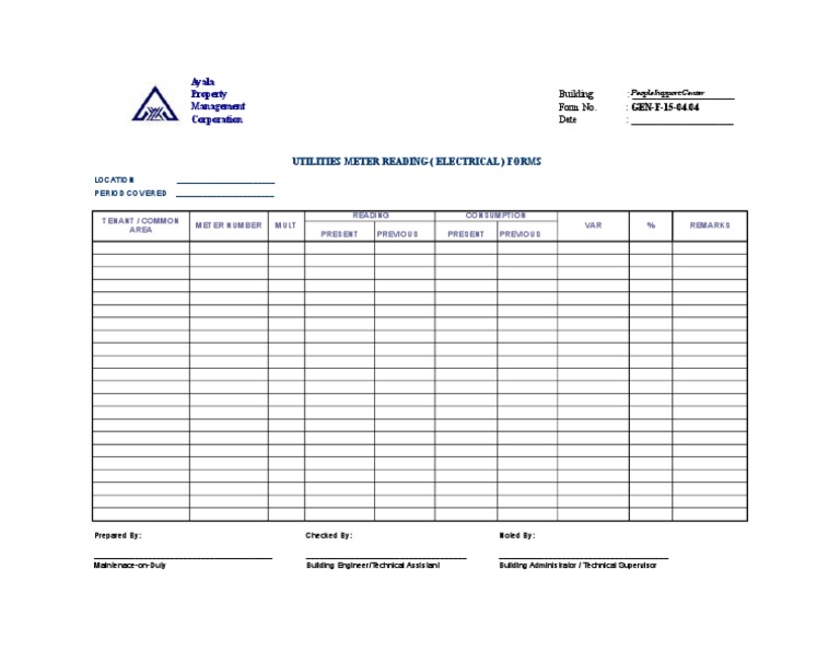 GEN-F-15-04.04 Utilities Meter Reading Electrical | PDF | Finance ...