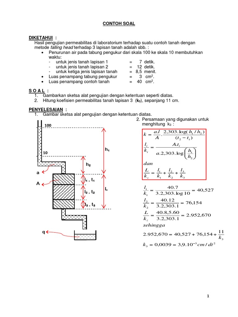 Contoh Soal Permea Rembesan | PDF