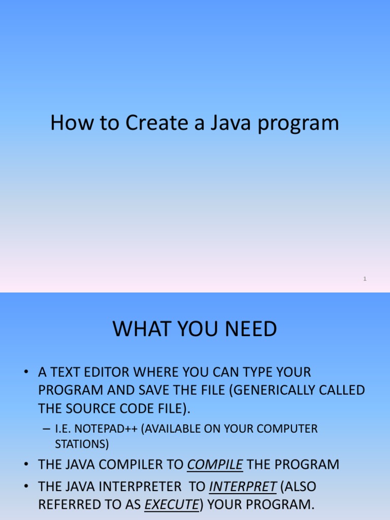 How To Create A Java Program Pdf Java Programming Language Computer Program
