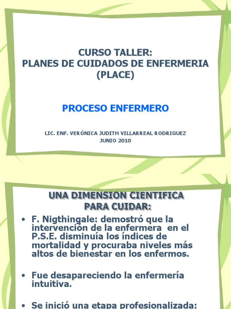 PROCESO ENFERMERO | Enfermería | Planificación PROCESO ENFERMERO | Enfermería | Planificación