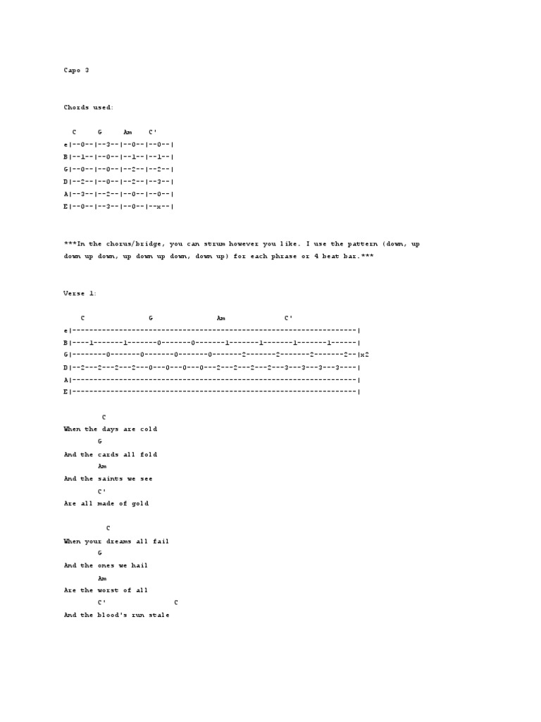 Demons Tab | PDF | Song Structure