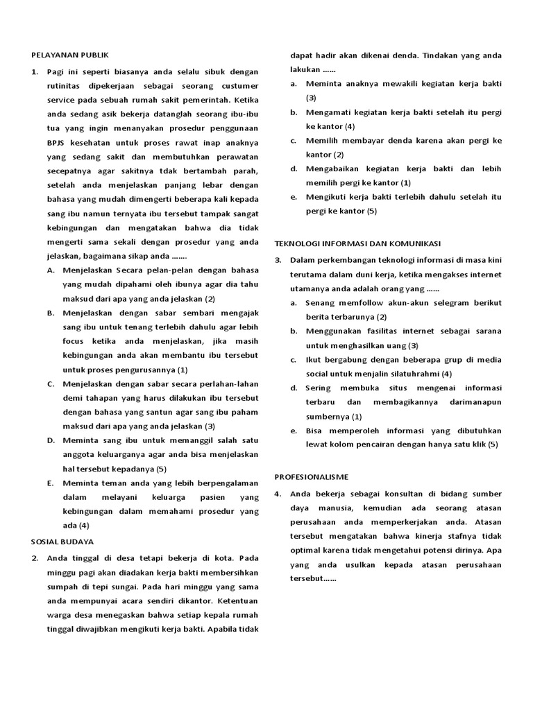 Contoh Soal TKP Hots | PDF
