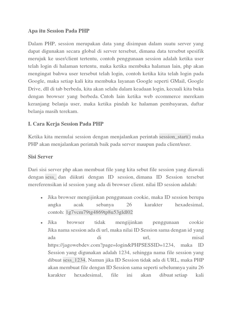 Apa Itu Session Pada PHP | PDF