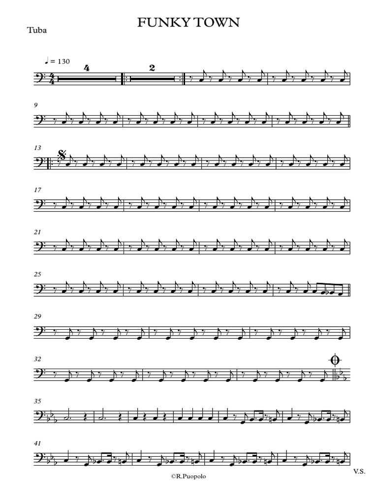 Funky Town - Tuba PDF | PDF