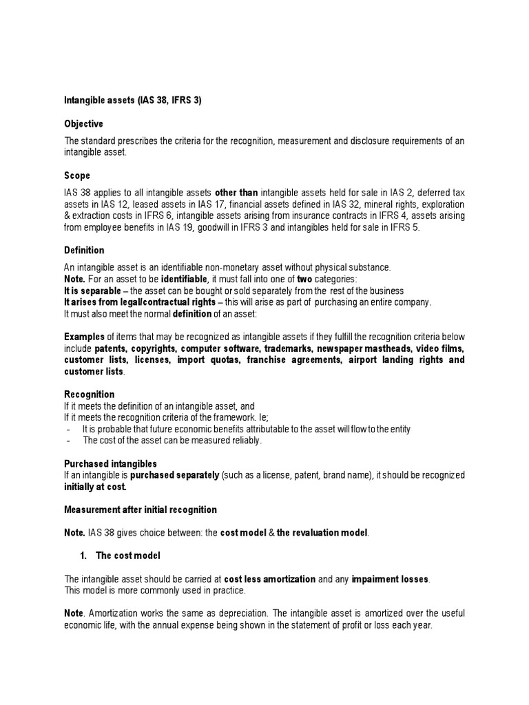 Ias 38 | PDF | Intangible Asset | Goodwill (Accounting)