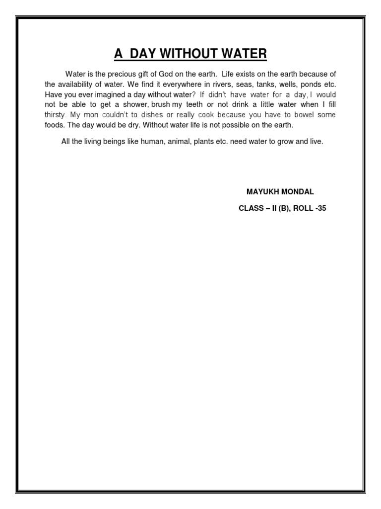 A Day Without Water | PDF