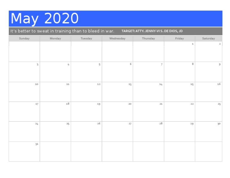 Review Calendar Template | PDF
