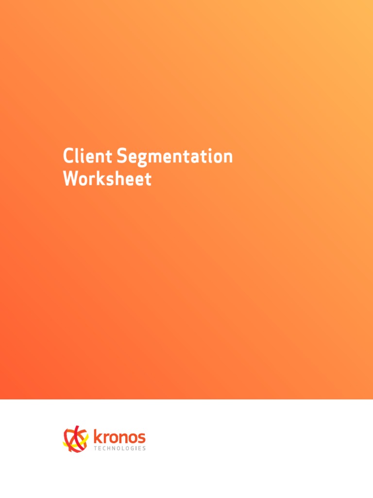 Segmentation Worksheet | PDF | Market Segmentation | Risk
