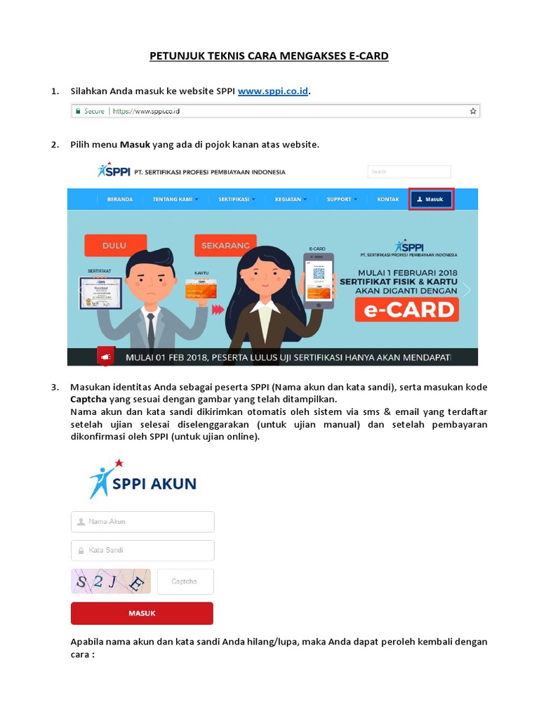 Petunjuk Cara Mengakses e Card | PDF