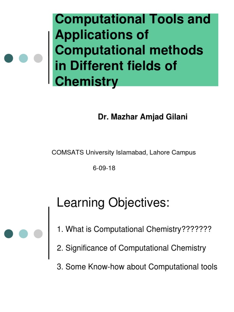 Applications of Computational Chemistry | PDF | Computational Chemistry ...