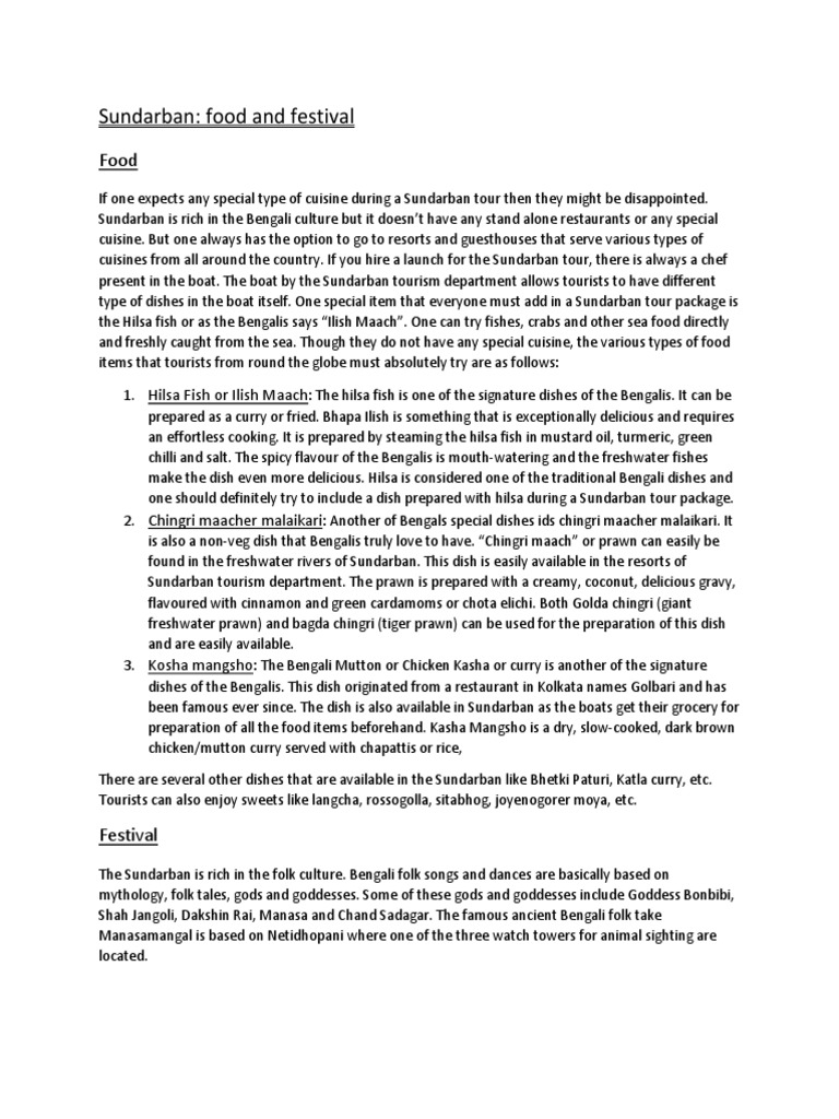 Sundarban Food and Festival | PDF | Curry | Cuisine