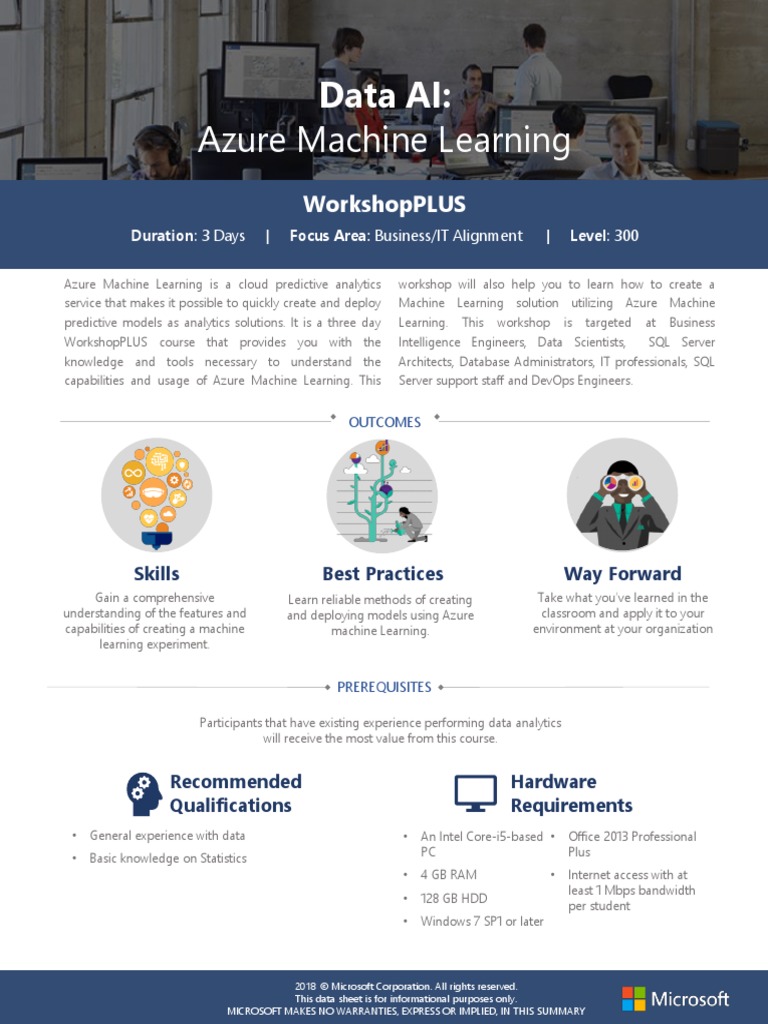 WorkshopPLUS - Data AI Azure Machine Learning | PDF | Machine Learning ...