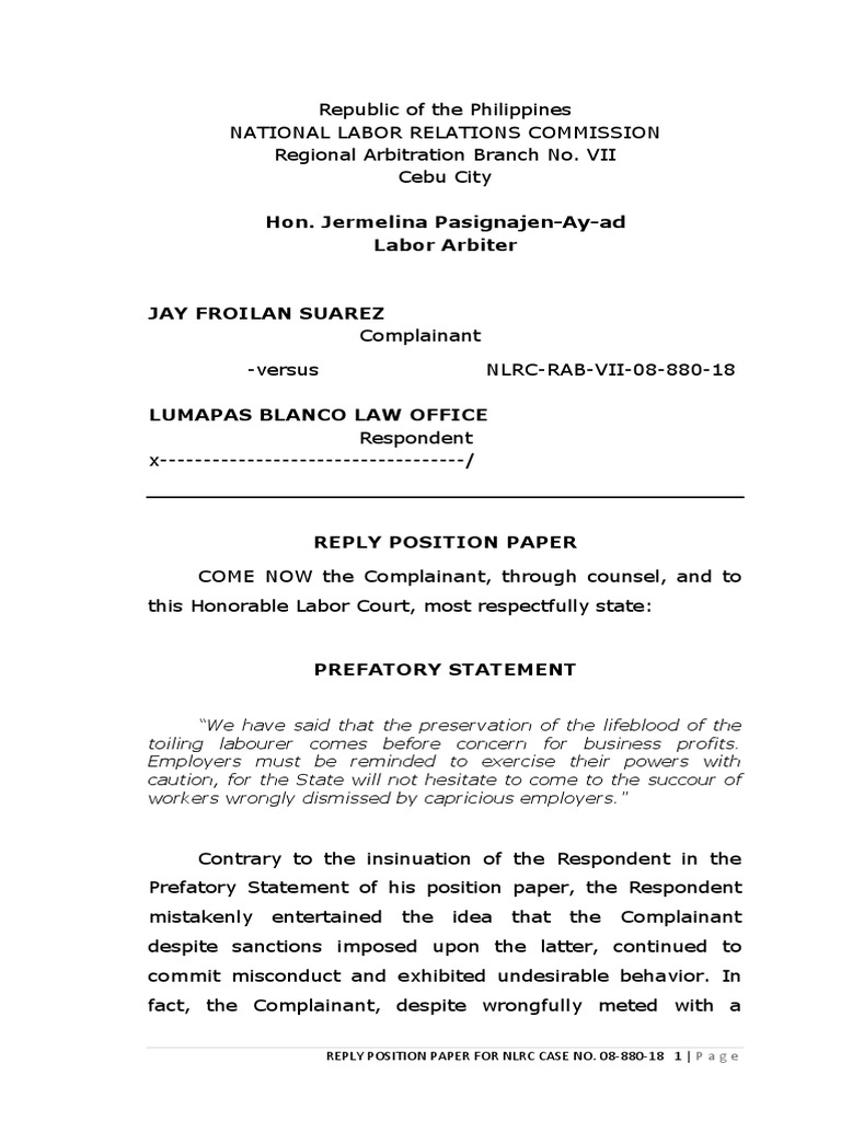 Position Paper Labor | PDF | Working Time | Employment