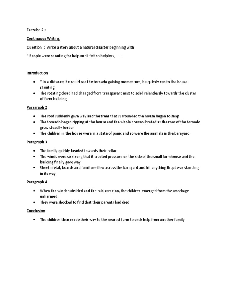 Exercise 2 Continuous Writing | PDF