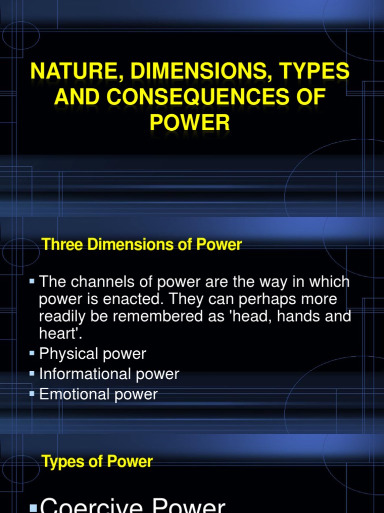 Lesson 10 Nature Type and Dimension of Power | PDF