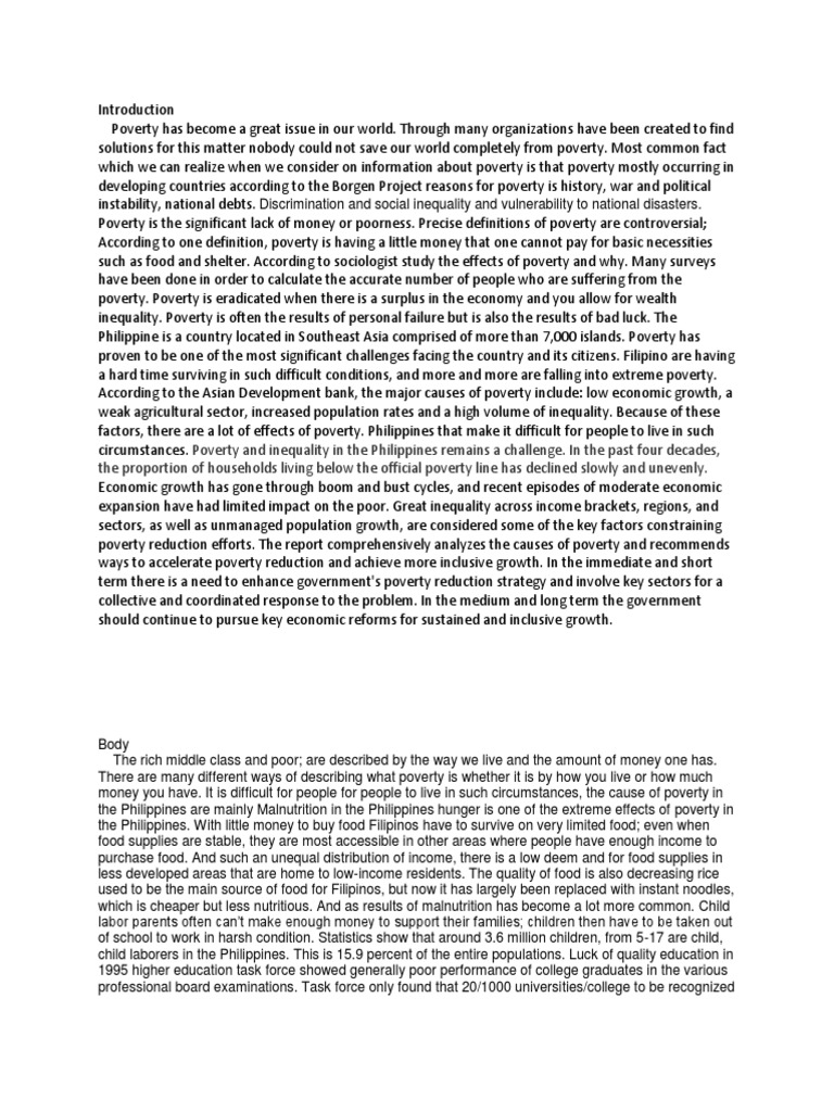 Introduction 1docx | PDF | Poverty | Poverty & Homelessness