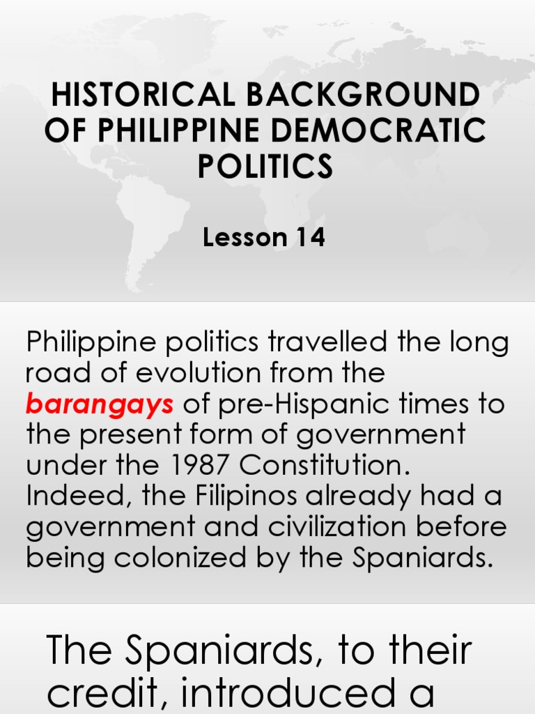 Lesson 14 Historical Background of Philippine Democratic Politics | PDF ...