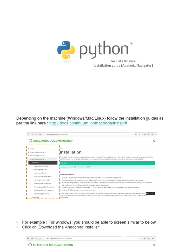 Python (Anaconda) - Installation Kit | PDF | Computers