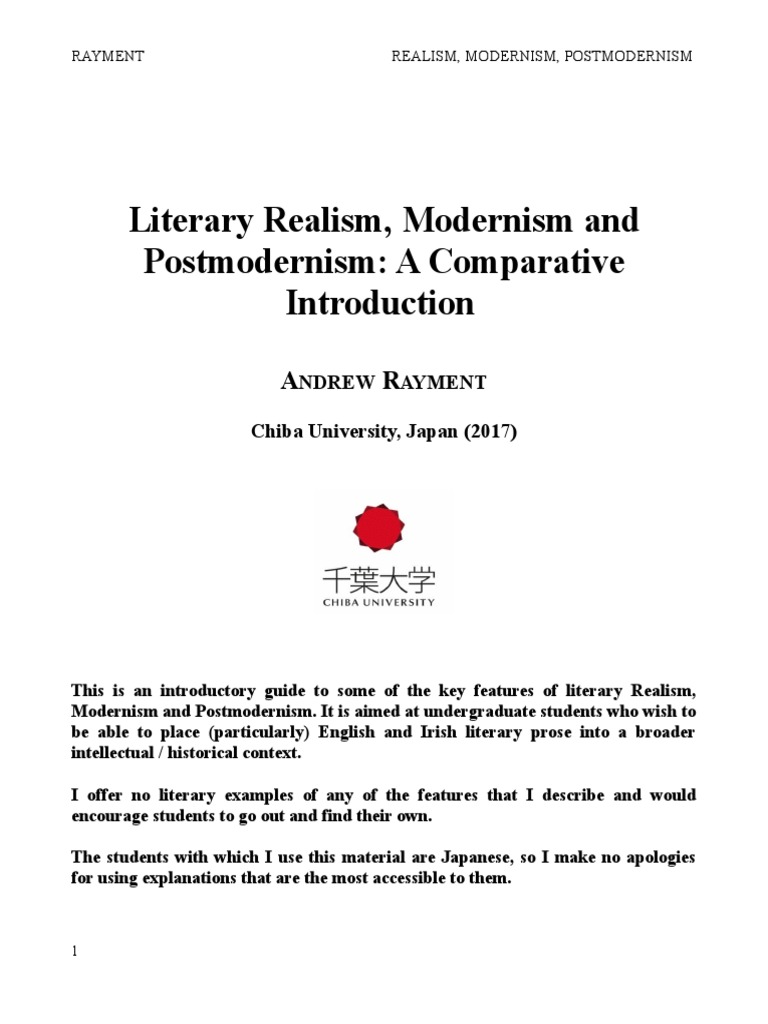 Literary Realism, Modernism and Postmodernism: A Comparative | PDF ...