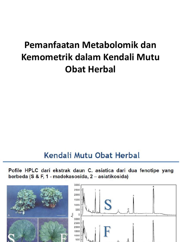 Pemanfaatan Metabolomik Dan Kemometrik Dalam Kendali Mutu Obat | PDF ...