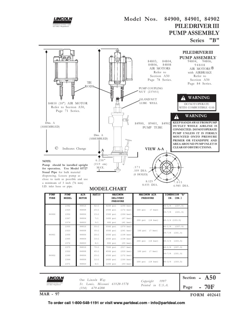 Lincoln Instruction Manual PN 84900 84901 and 84902 | PDF | Pump | Valve