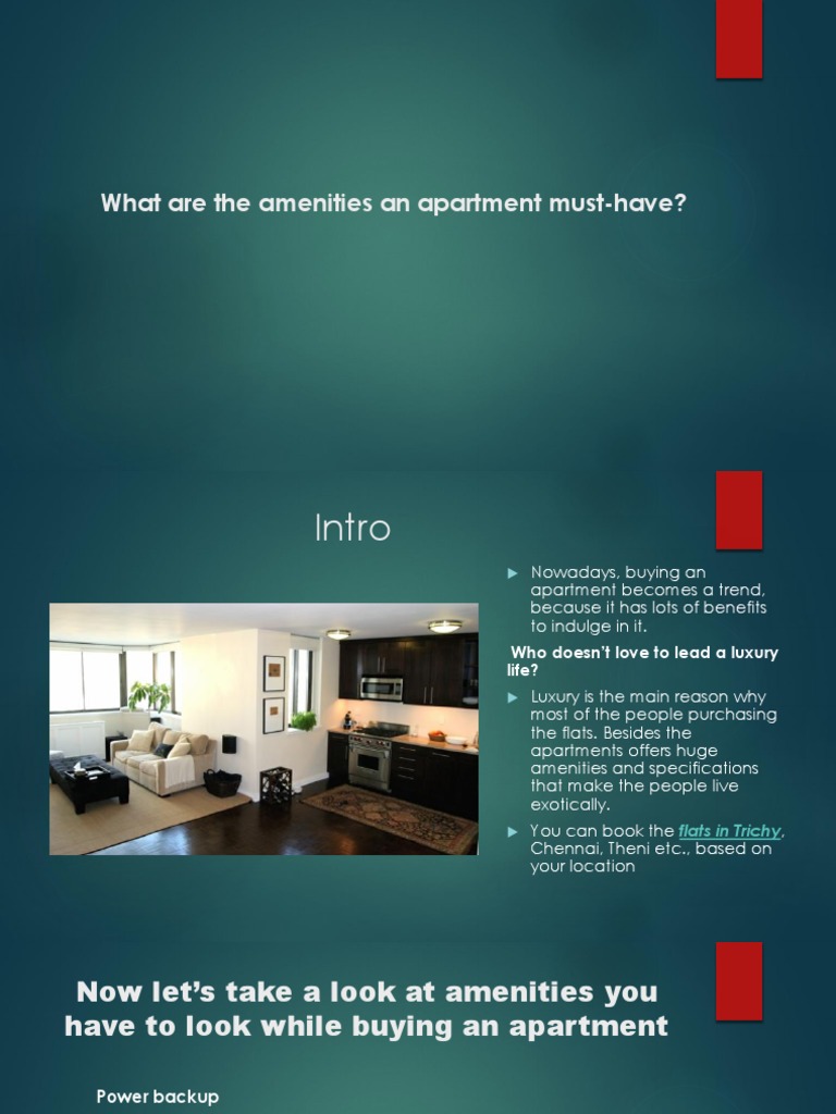 What Are The Amenities An Apartment Must-Have | PDF | Apartment ...
