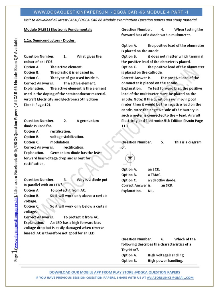 DGCA Module | PDF | Diode | P–N Junction