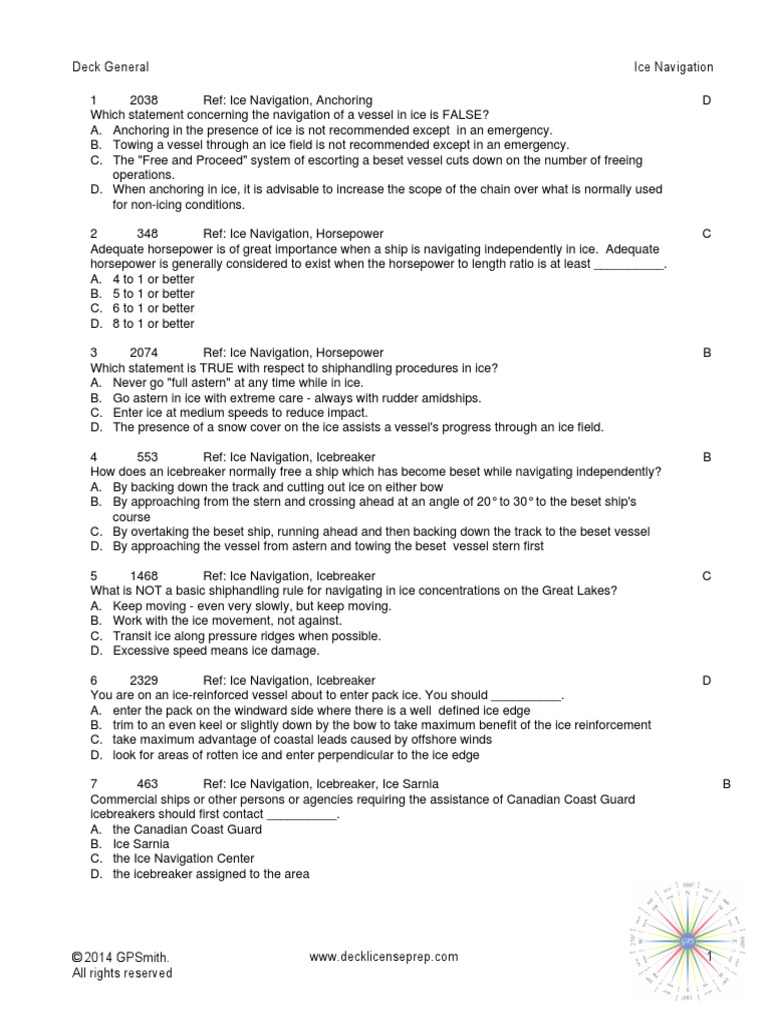 DG Ice Navigation General Questions 2p 13q PDF | PDF | Ships | Ice
