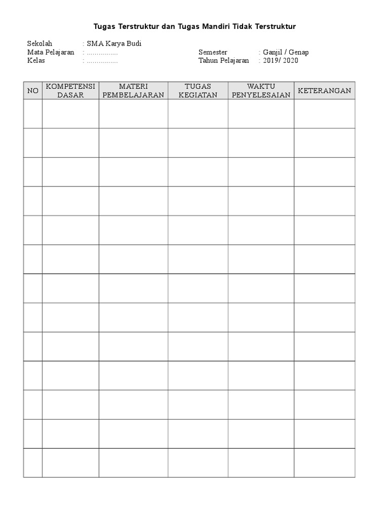 Contoh Format TT Dan TMTT | PDF
