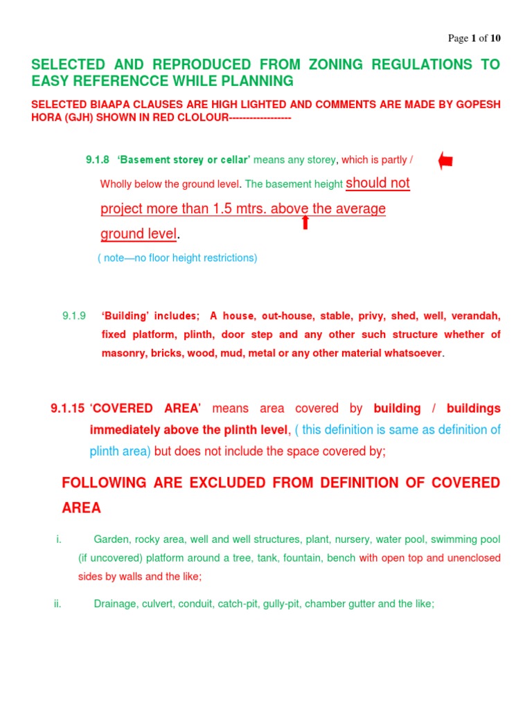 Selected and Reproduced From Zoning Regulations To Easy Referencce ...