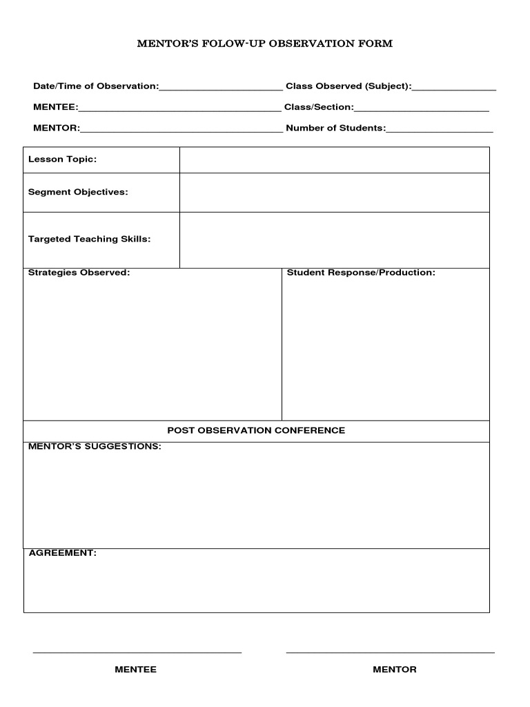 Observation Form Master Teacher | PDF | Career & Growth | Business
